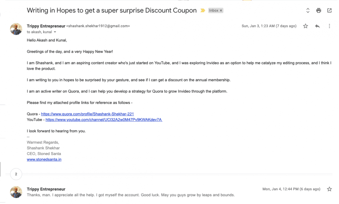 How to save money on Premium tools through cold emailing